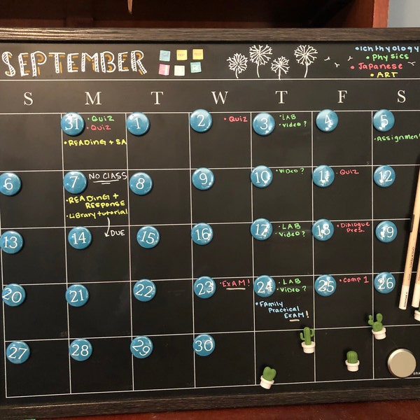 Teal Aqua Perpetual Calendar-numbers 1-31- 1" Magnets-days of the Month ...