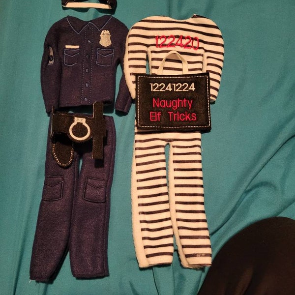 Police and Prisoner Elf Costumes, Elf Outfits, Doll Outfits, Police ...