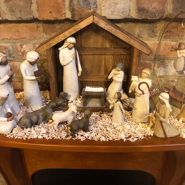 Nativity Manger /cradle for Willow Tree Nativity Wood Manger for Willow ...