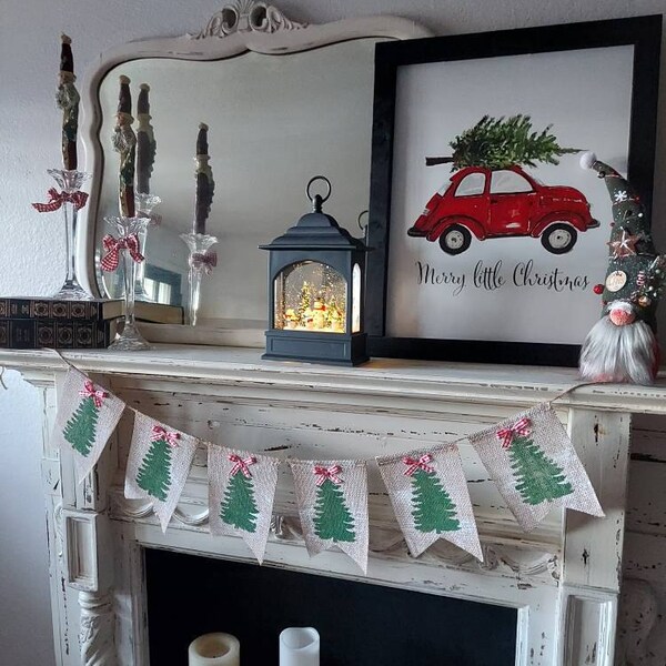 Rustic Tree Banner; Burlap Tree Banner; Christmas Tree Banner - Etsy