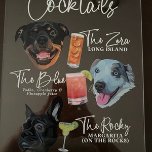 Pet Signature Drink Menu Dog Signature Cocktail Menu Wedding | Etsy