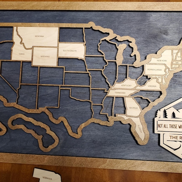 USA Travel Map, Wooden States Map, Travel Tracker, Wedding Gift - Etsy