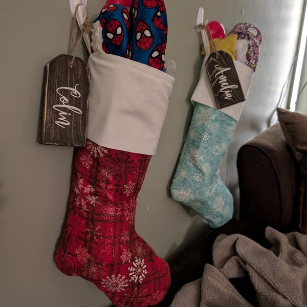 Custom Christmas Stocking With Cross-stitch-able Cuff | Personalized ...