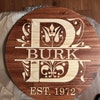 Wood Monogram Sign - Etsy