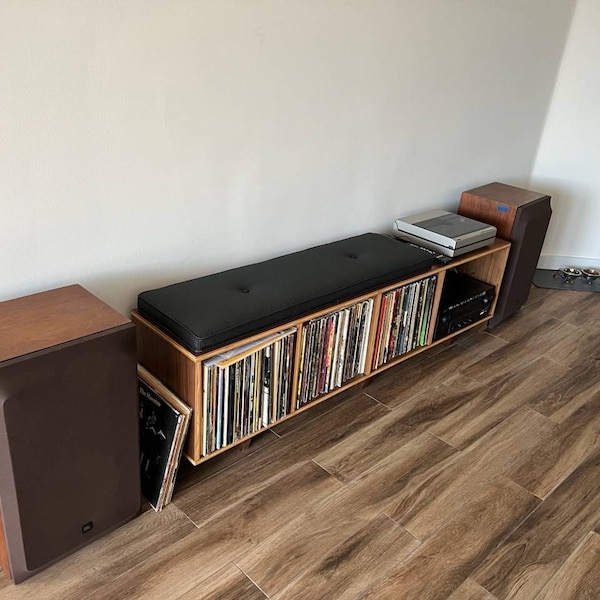 Vinyl LP Storage Bench Lo-fi Edition With Amplifier Shelf - Etsy