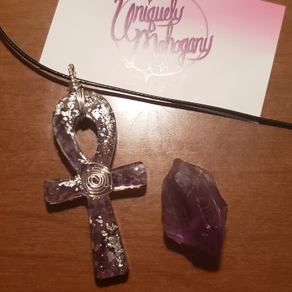Amethyst Ankh Pendant - Etsy