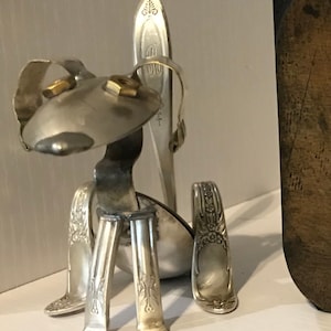 Dog Sculpture Made of Vintage Silverplated Silverware - Etsy