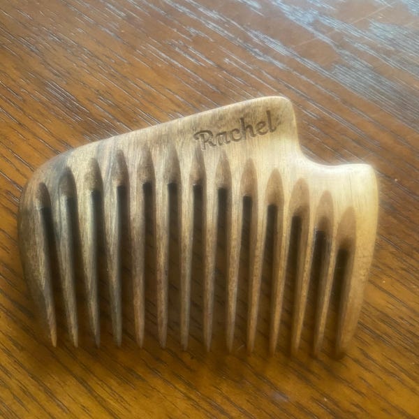 Walnut Comb - Jojoba Oil Covered - Wooden Comb - Wood Comb - Wide Tooth ...