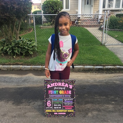 First Day of School Sign, Girl First Day of School Sign, Back to School ...