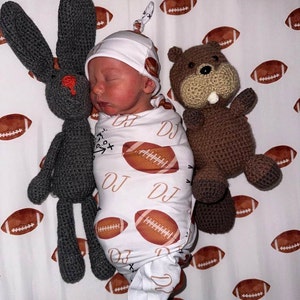 Football Baby Blanket, Name Baby Boy Swaddle Personalized Shower Gift ...