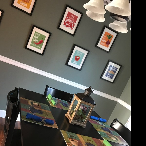 Funny Kitchen Song Series Set of 9 Art Unframed Prints Colorful Wall ...