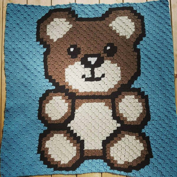 INSTANT DOWNLOAD - Teddy Bear - Baby Bear - Baby Blanket - C2c - C2c ...