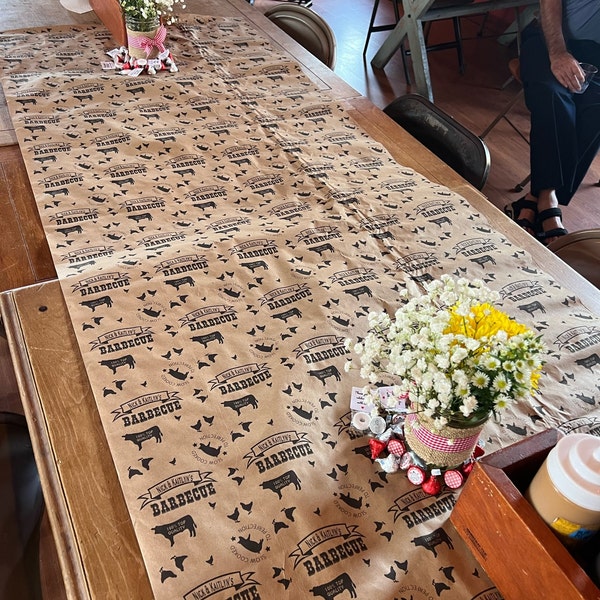 Barbecue Party Table Runner, Personalized With Your Name or Logo - Etsy