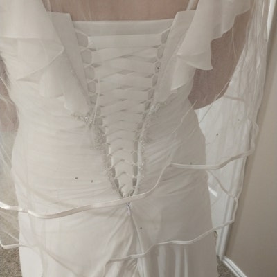 Laceeis Corset Back Kit White Satin Wedding Bridesmaid Gown Zipper ...