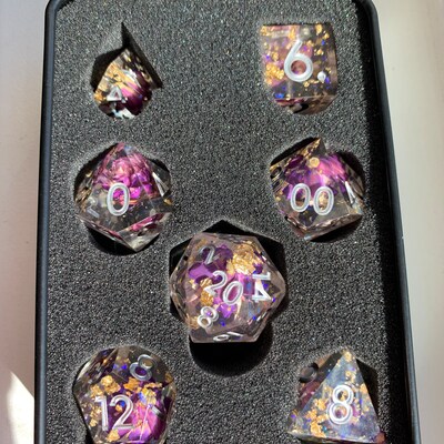 Purple Owl Dice Set Animal Inclusion Dice for D&D Bird Dice for ...