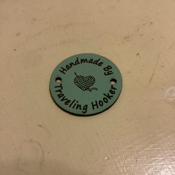 1.25" Round Vegan Leather Knitting Labels - Custom Clothing Tags ...