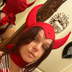 Devil Hood Red Devil Hood Vintage Devil Hood Devil Bonnet - Etsy