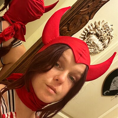 Devil Hood Red Devil Hood Vintage Devil Hood Devil Bonnet - Etsy