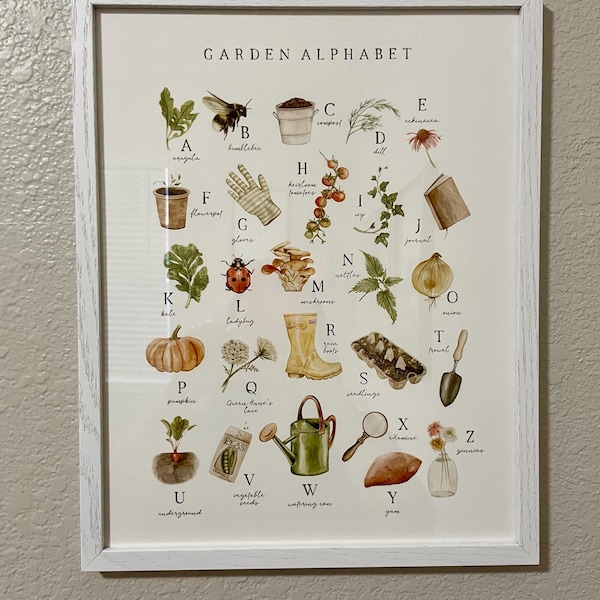 Garden Alphabet | Watercolor Nursery Art | Garden ABC Print | Playroom ...
