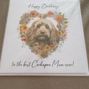 Cockapoo, Birthday Card, Cockapoo Gift, Cockapoo Card, Dog Lover Gift ...