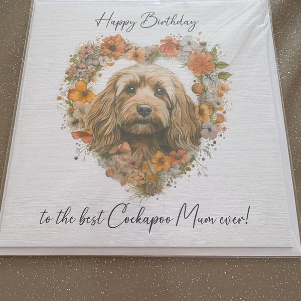 Pack of 5 Cockapoo Christmas Cards, Cute Dog Xmas Cards, Perfect for ...