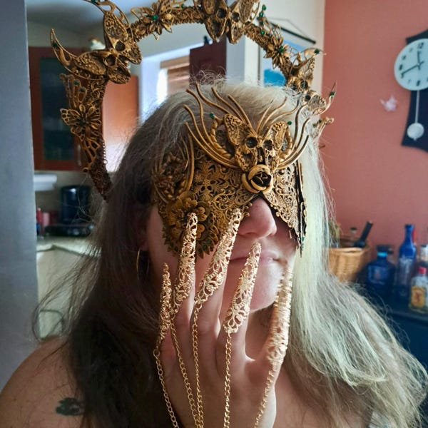 Chest Armor, gargoyle Collar, Larp, Gothic, Cathedral Headpiece, Wings ...