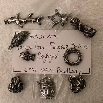 Green Girl Studios Pewter Parrot Bead - Etsy