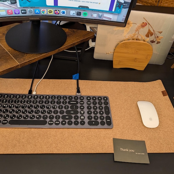 Felt Desk Mat, Desk Accessories, Computer Desk Mat, Pink Mousepad, Desk ...