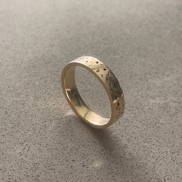 7mm Textured Silver Ring, Matt Ring, Sand Cast Ring. - Etsy UK