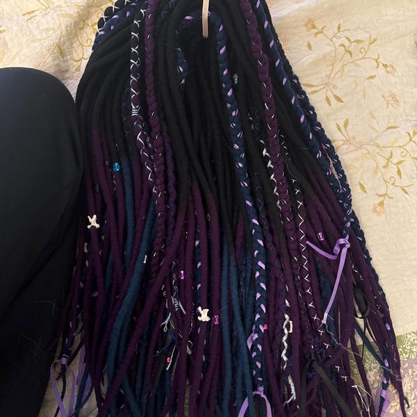Wool Dreads Full Set DE Dreadlocks Extensions Brown Irish Cream Blond ...