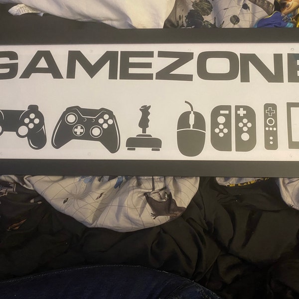 Gaming Zone Video Game Controller Wall Decal, Gaming Room Decor, Vinyl ...
