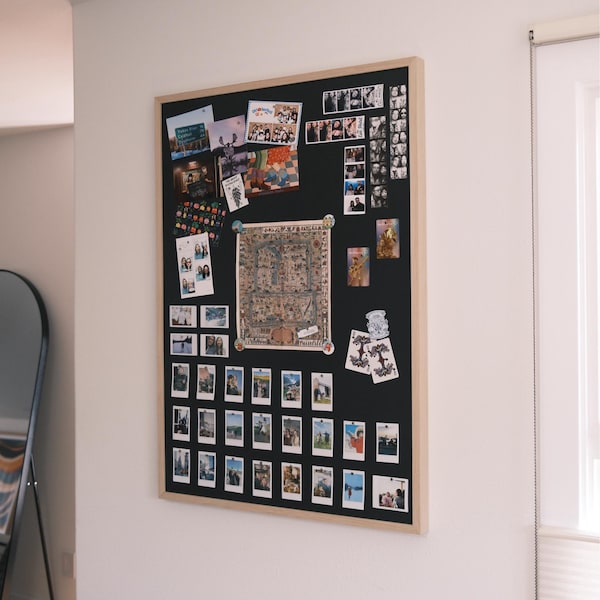 Aesthetic Magnetic Board for Souvenir Travel Magnets, Large Framed ...
