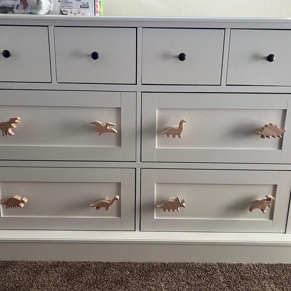Dinosaur Dresser Knob for Nursery, Drawer Pull Handle for Kids Room. T ...