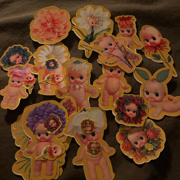 Kewpie Flower Stickers Cute Big Eye Dolly Baby Boopsiedaisy Sticky Poos ...