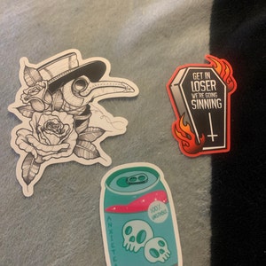 GLOSSY STICKER: Anxietea Teal and Pink Die Cut , Anxietea Sticker ...