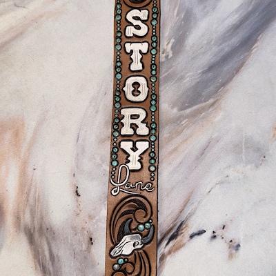 Western Tooled Leather Pacifier Clip - Etsy