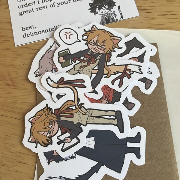 Bungou Stray Catboy Vinyl Stickers - Etsy