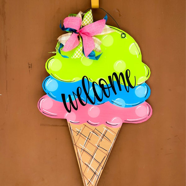 Welcome Door Hanger. Ice Cream Door Hanger. Summer Door Hangers. Front ...