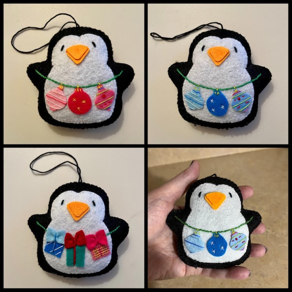 Penguin Ornament PATTERN Felt Christmas Decorations, Pdf for Hand ...