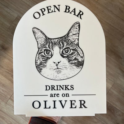 Minimalist Open Bar Sign Drinks Are on Me Drinks Are on Us - Etsy