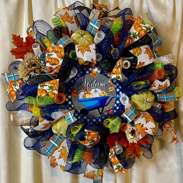 8" Round Fall Wreath Sign, Fall Wreath Sign, Welcome Fall Wreath Sign ...