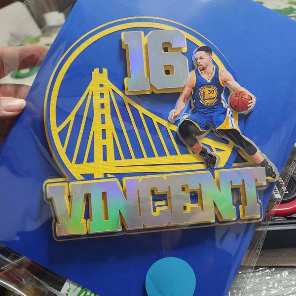 Golden State Cake Topper, Stephen Curry Cake Topper, NBA Cake Topper ...