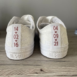 Personalized Ivory Wedding Converse for Bride, Personalised Custom ...