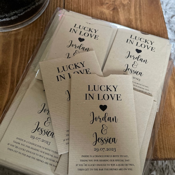 Personalised Scratch Card Wedding Favours | Rustic | Wedding - Etsy UK