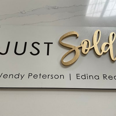 Personalized Just Sold Sign, Realtor Sign, Real Estate Agent Sign ...