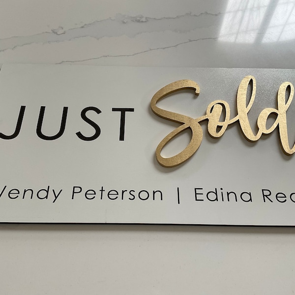 Personalized Just Sold Sign, Realtor Sign, Real Estate Agent Sign ...
