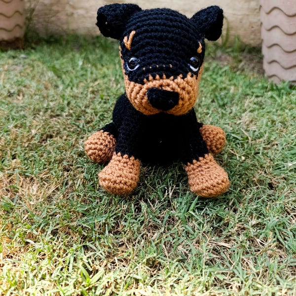 Rottweiler Dog Crochet Pattern/ Amigurumi Tutorial Plushie Dog/ Crochet ...