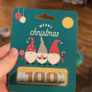 Christmas Money Card Money Holder Card Stocking Stuffer - Etsy