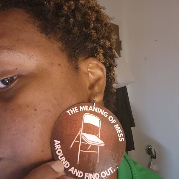 Bring a Folding Chair Earrings, Wood Earrings, for the Culture, Black ...