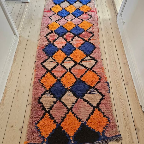 Blue Colorful Moroccan Rug, Custom Fabulous Boujad Rug, Azilal Rugs ...